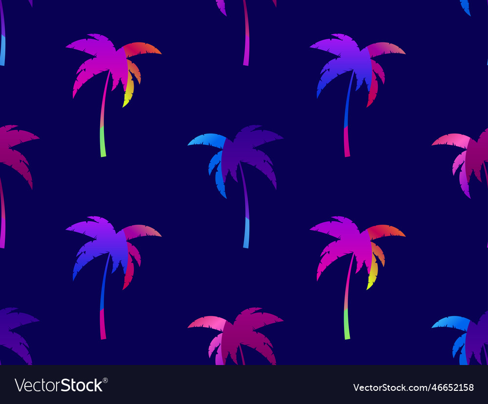 Colorful palm trees seamless pattern summer time Vector Image