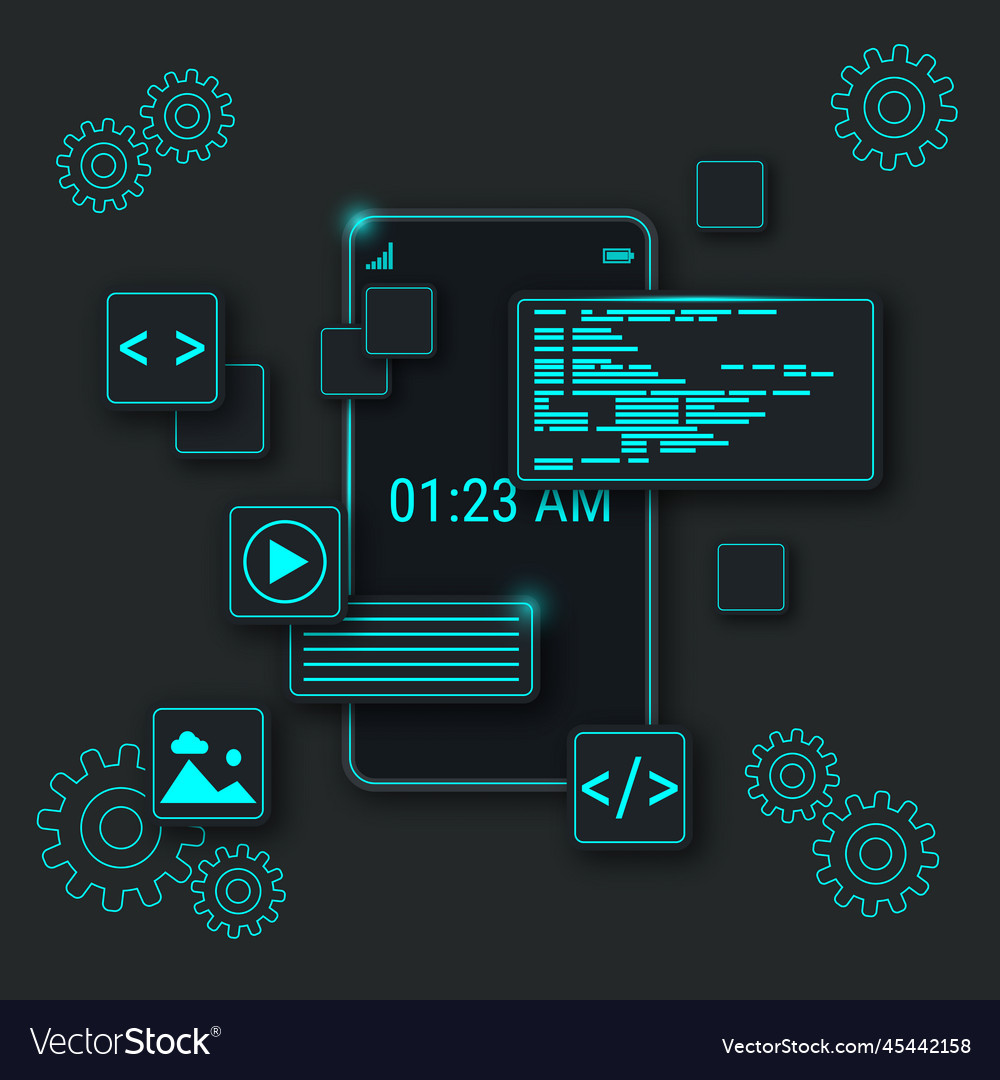 Content management system web application Vector Image