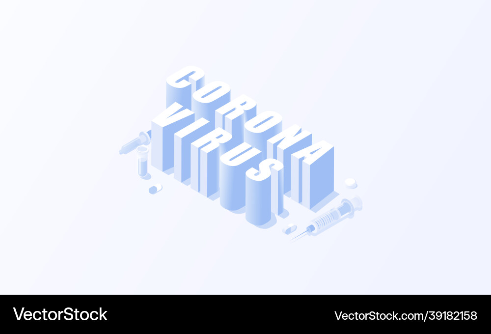 Corona virus test and medical tool icon isometric Vector Image