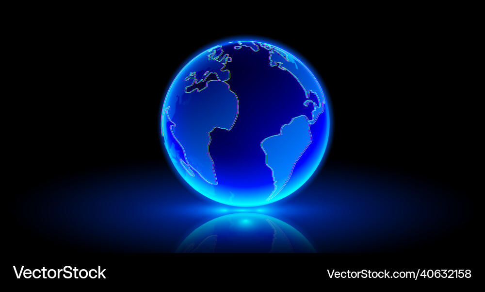 Didital planet earth blue hologram Royalty Free Vector Image