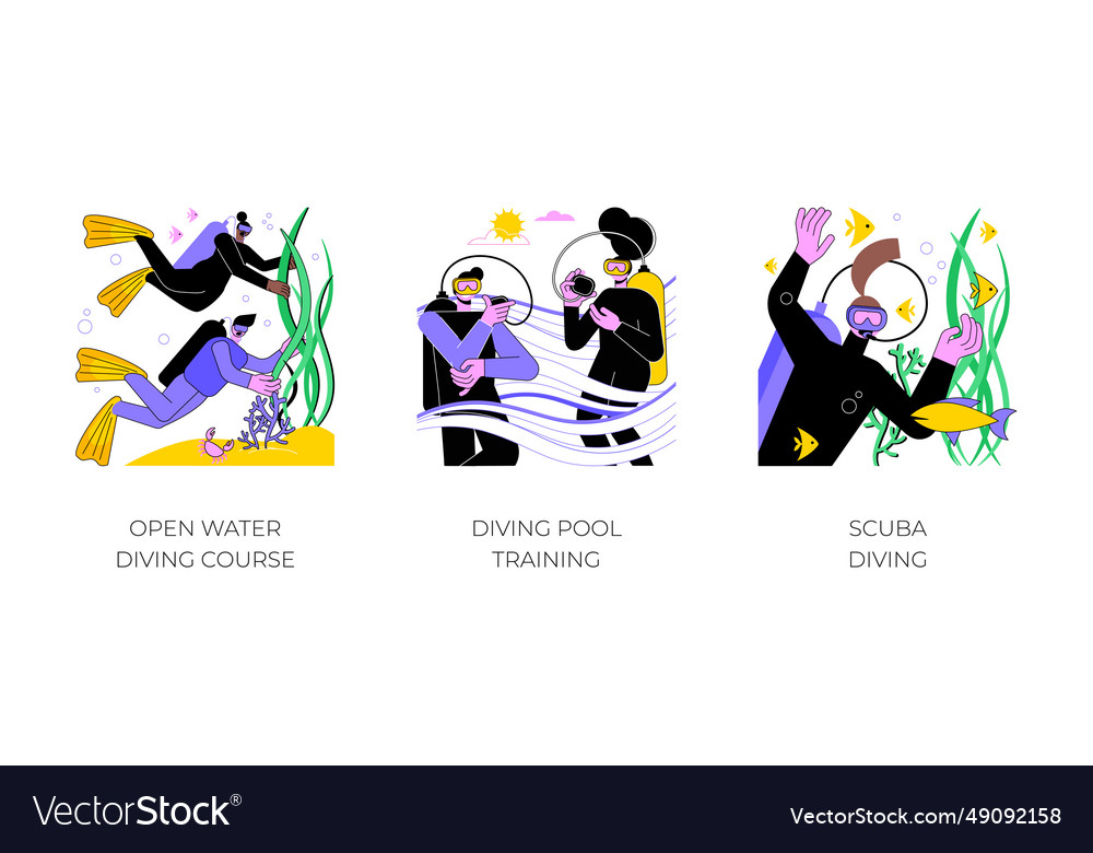 Diving school isolated cartoon Royalty Free Vector Image Diving school isolated cartoon Royalty Free Vector Image