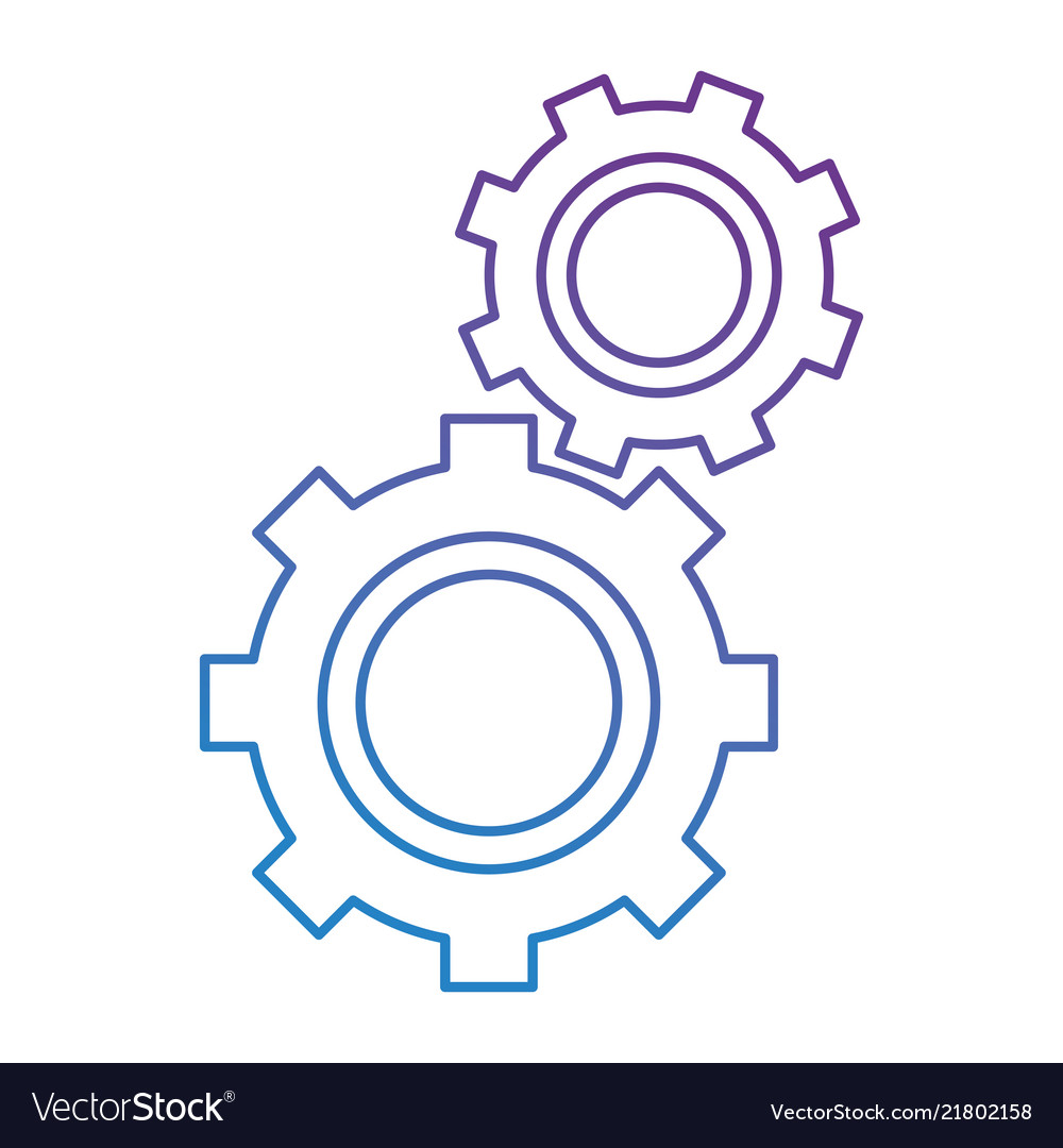 Gears machinery isolated icon Royalty Free Vector Image