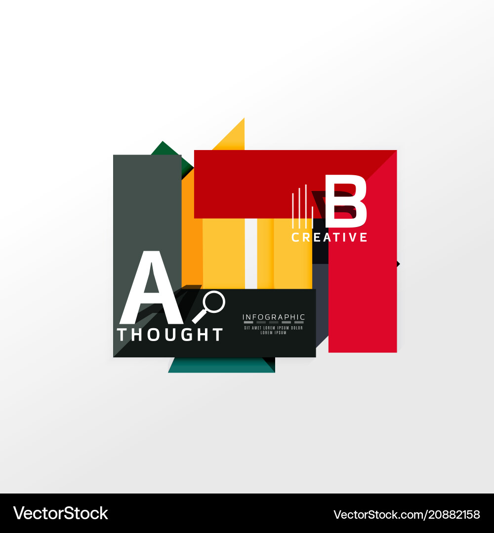 Geometric infographic banner paper info diagram Vector Image