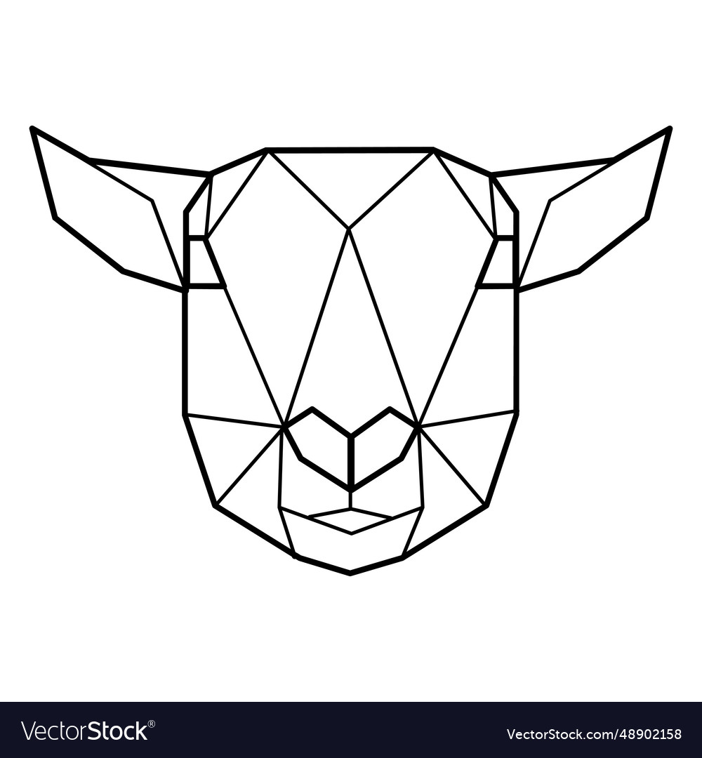 Lamb head polygonal Royalty Free Vector Image - VectorStock