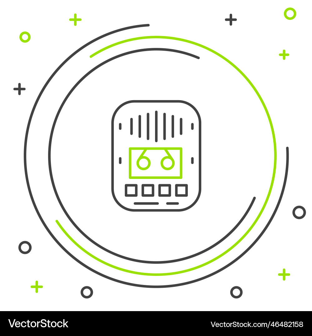 Line cassette tape player icon isolated on white Vector Image