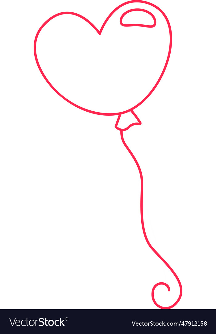 Linear heart balloon Royalty Free Vector Image