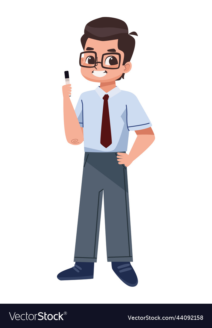 Male teacher with marker Royalty Free Vector Image