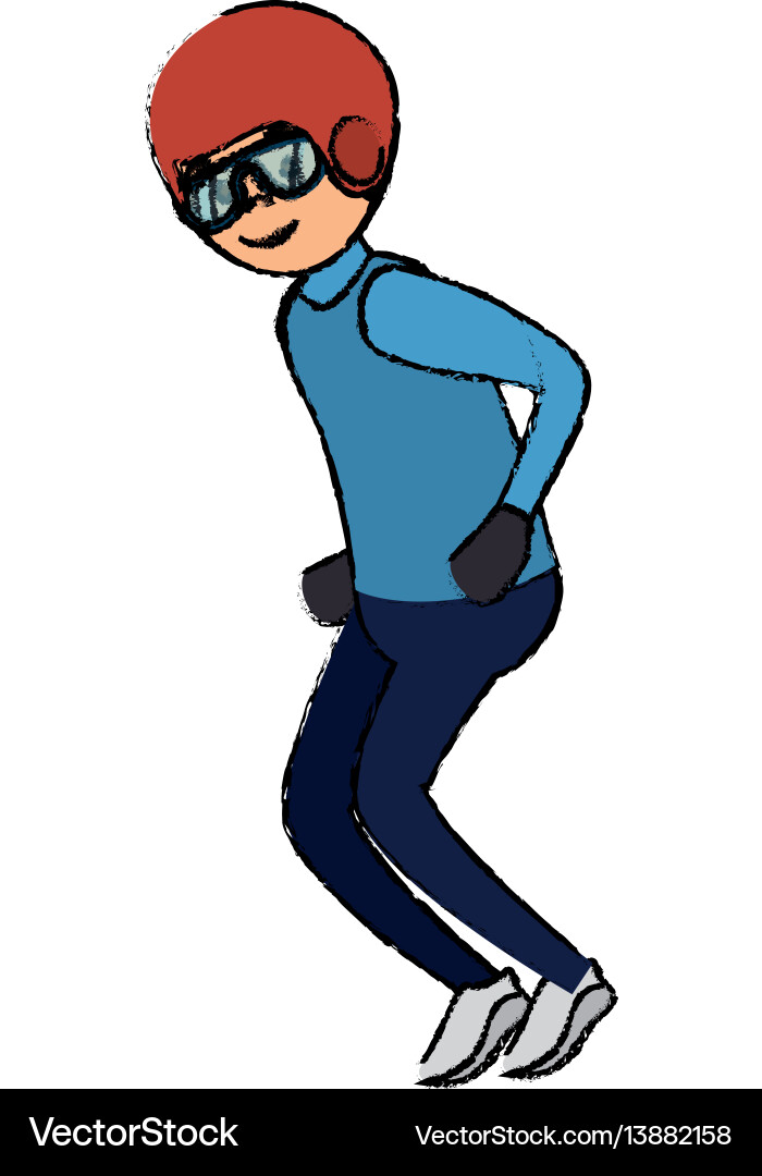 Man athlete practicing snowboarding avatar Vector Image