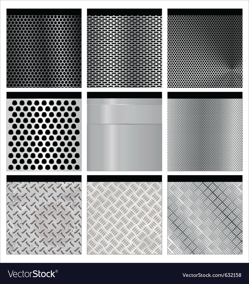 Metal textures set Royalty Free Vector Image - VectorStock