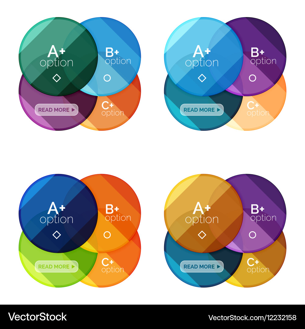 Set of round option diagram template for your data