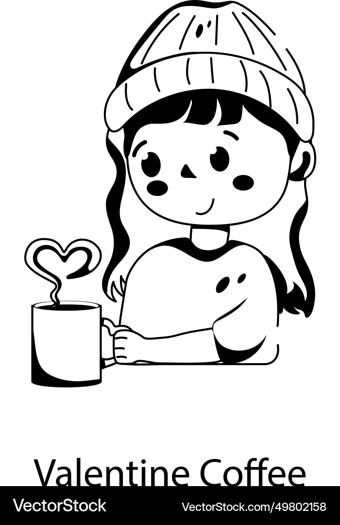 Valentine coffee Royalty Free Vector Image - VectorStock