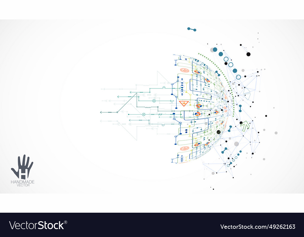 Abstract technology half - sphere background Vector Image