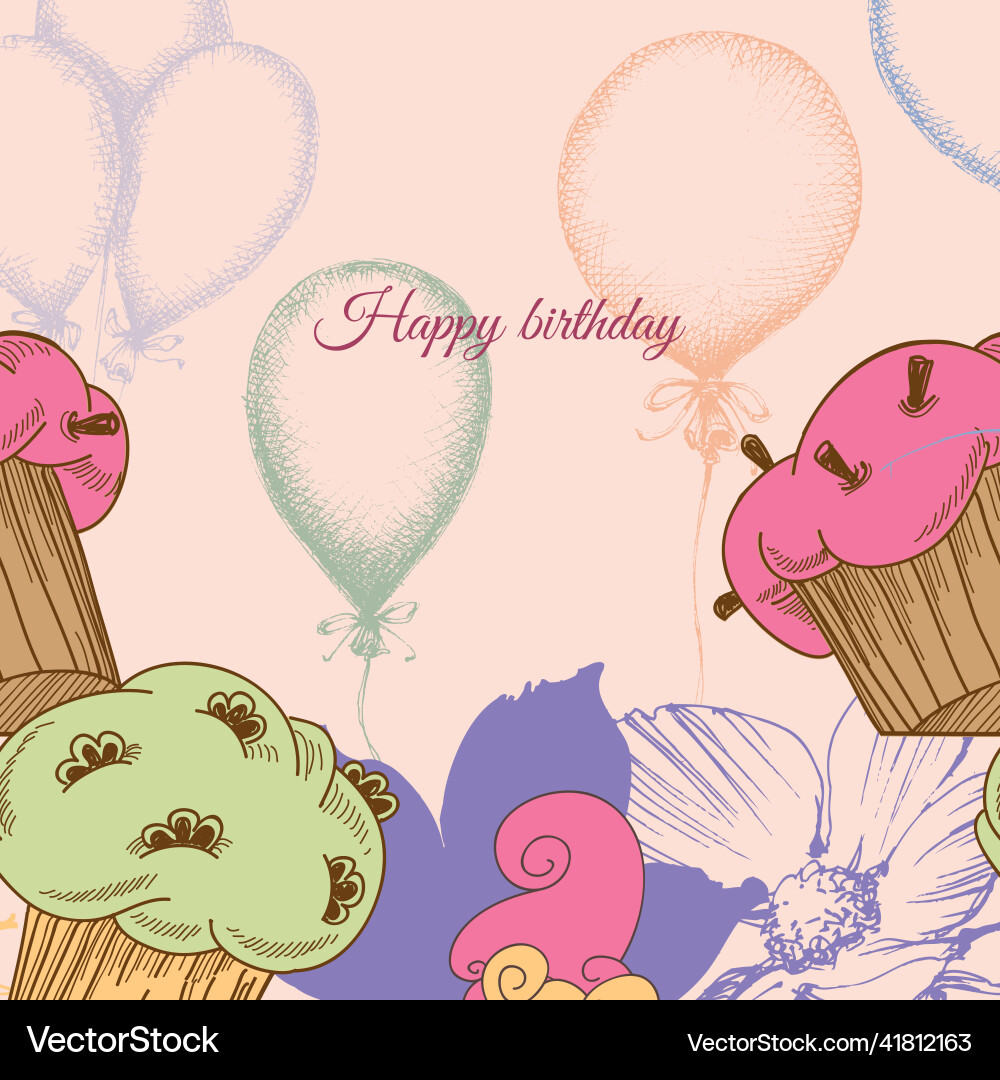 Birthday greeting card or party Royalty Free Vector Image