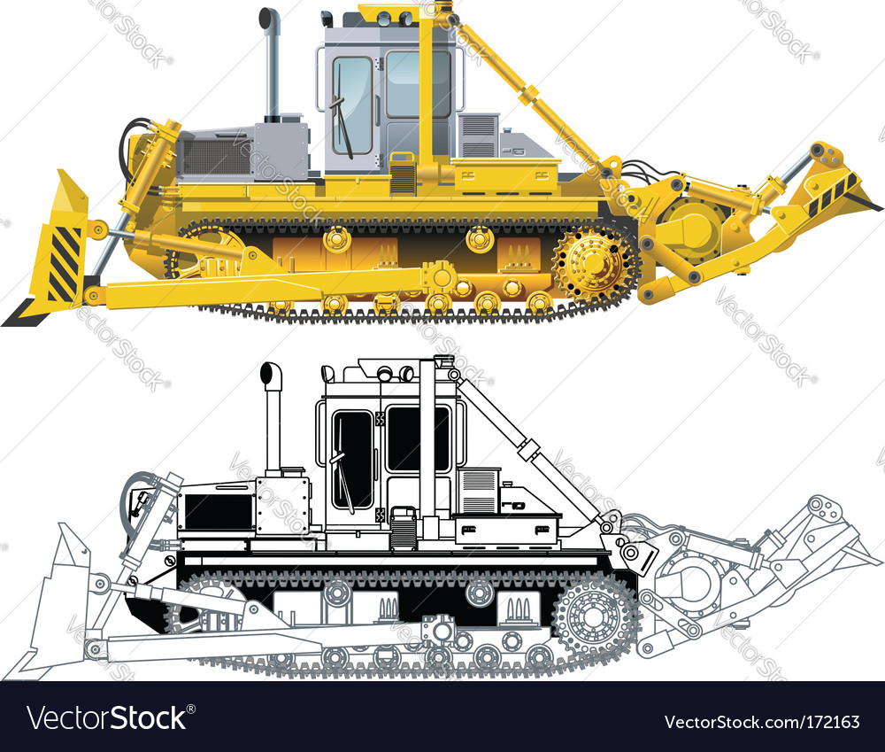 Bulldozer Royalty Free Vector Image - VectorStock