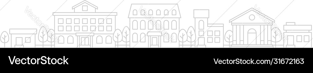 City landscape outline panorama Royalty Free Vector Image