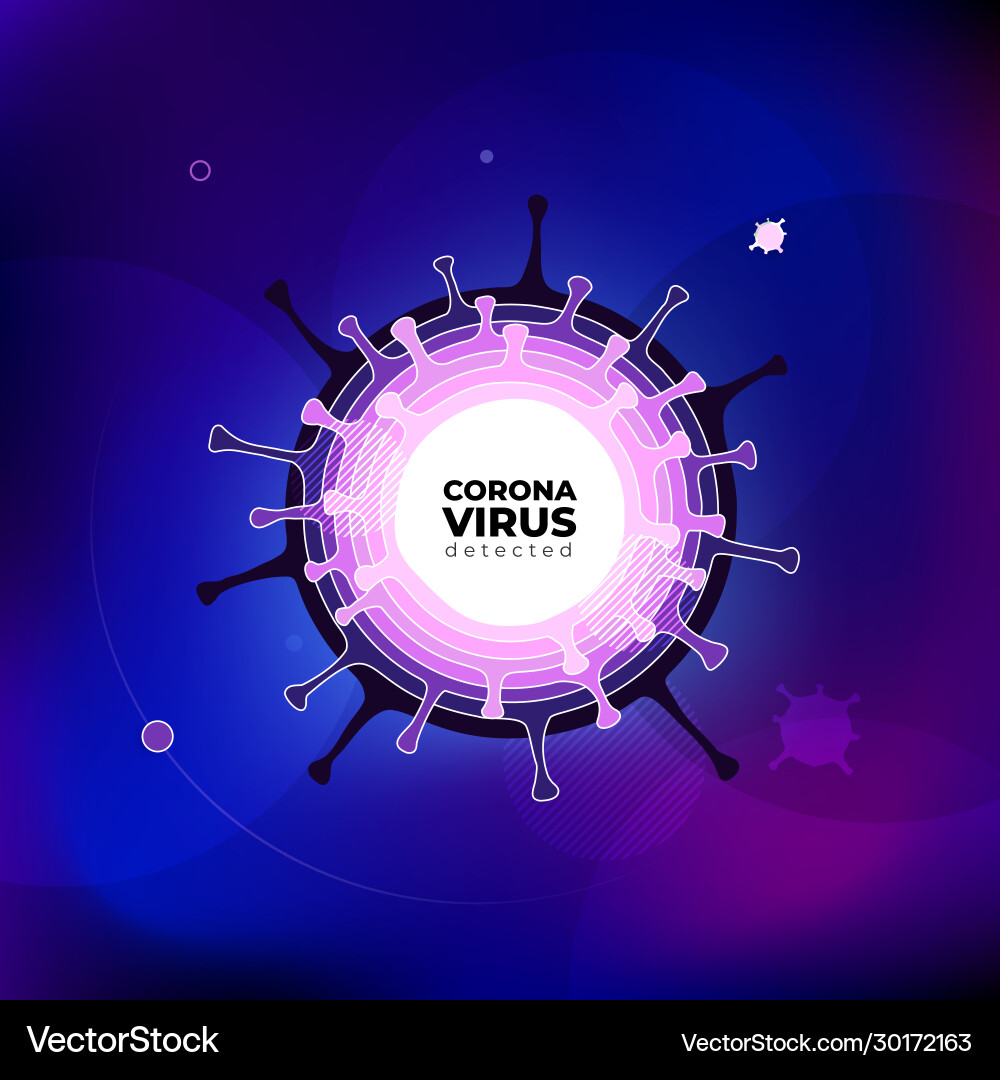 Coronavirus covid-19 sars-cov-2 on a blue Vector Image
