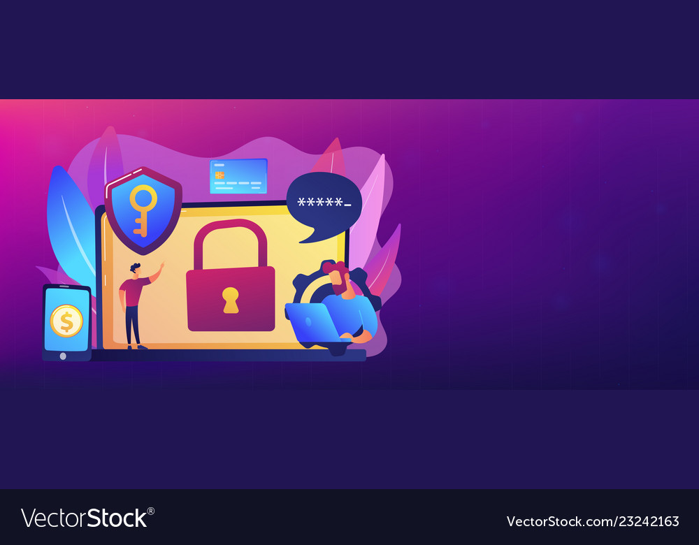 Cyber security software concept banner header Vector Image