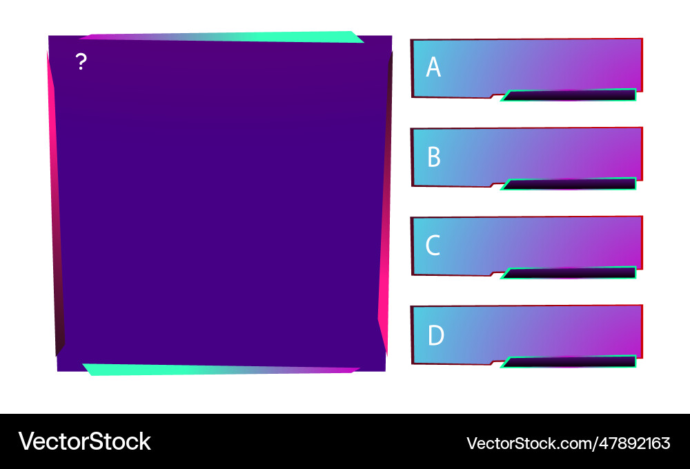 Question and answers template ultra neon style on Vector Image
