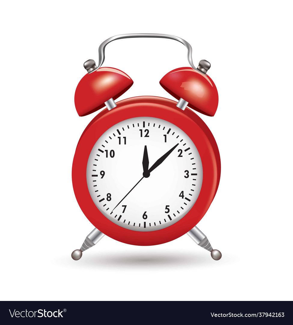 Red realistic clock Royalty Free Vector Image - VectorStock