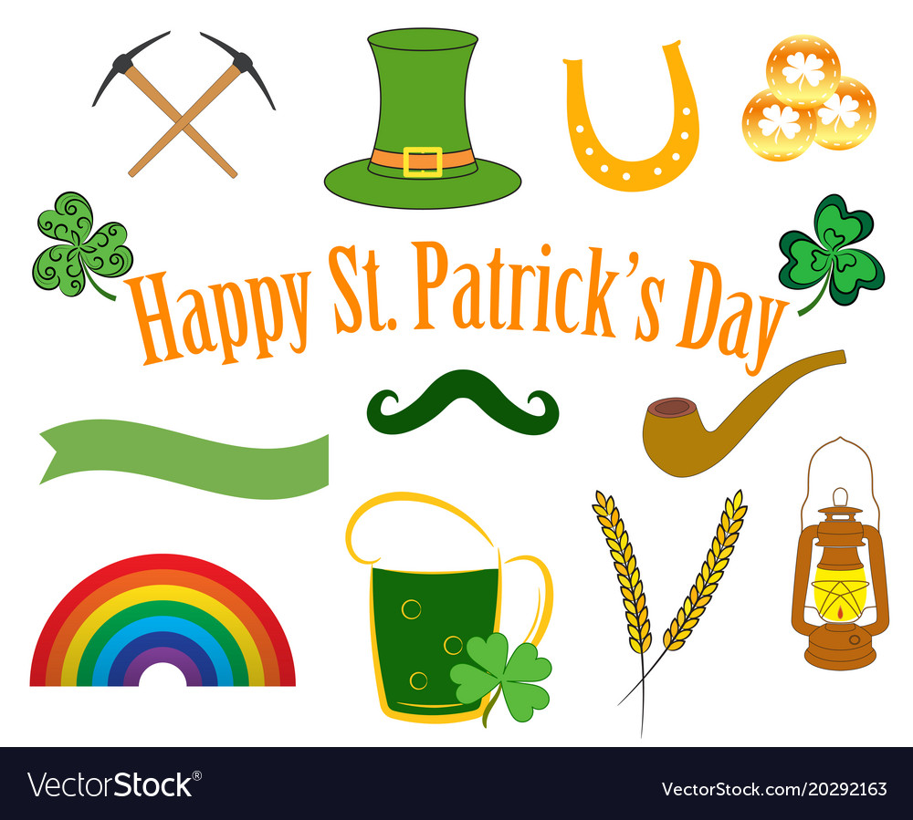 Set of patrick day elements Royalty Free Vector Image