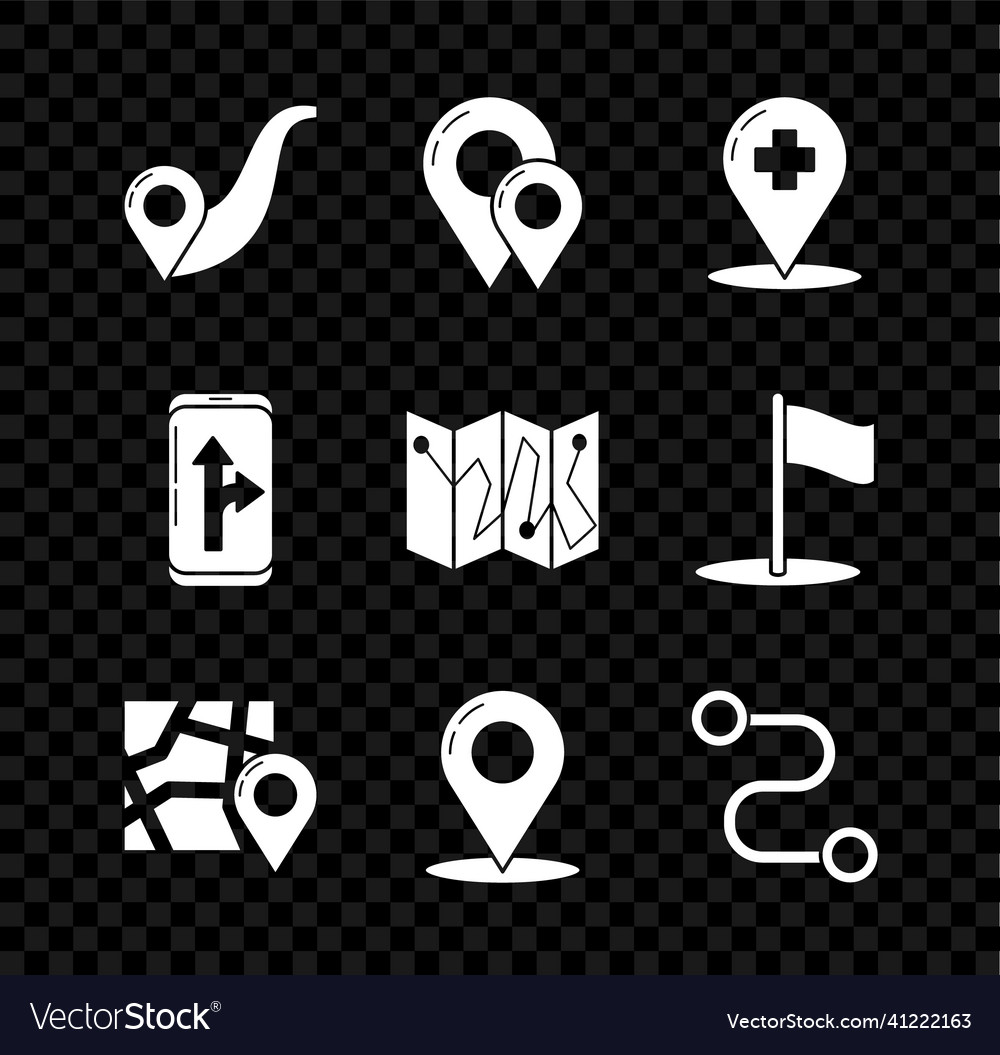 Set route location map pin medical map pointer Vector Image Set route location map pin medical map pointer Vector Image