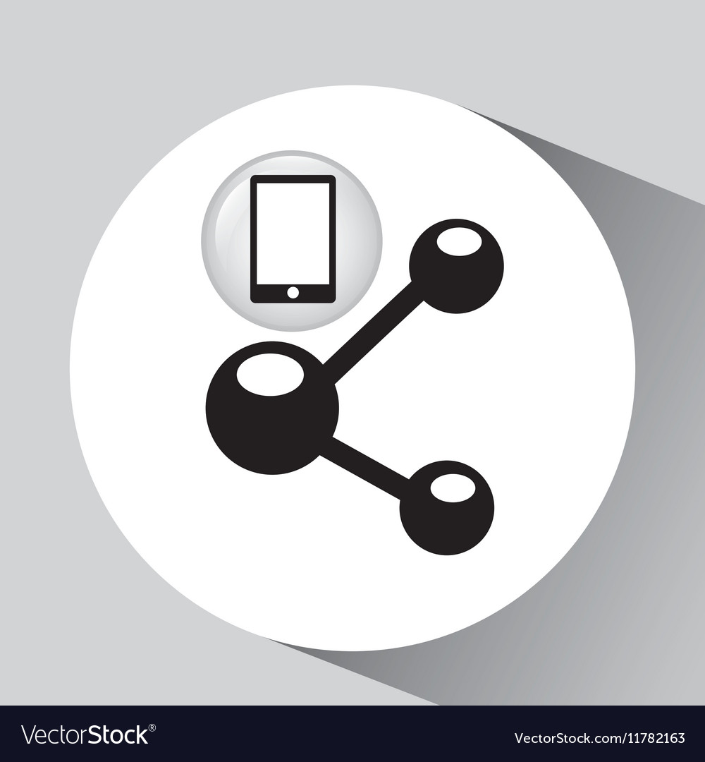 Smartphone screen data sharing graphic Royalty Free Vector