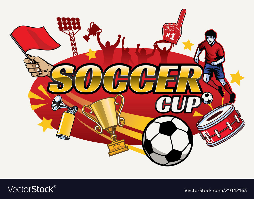 Soccer cup design with separated objects Vector Image