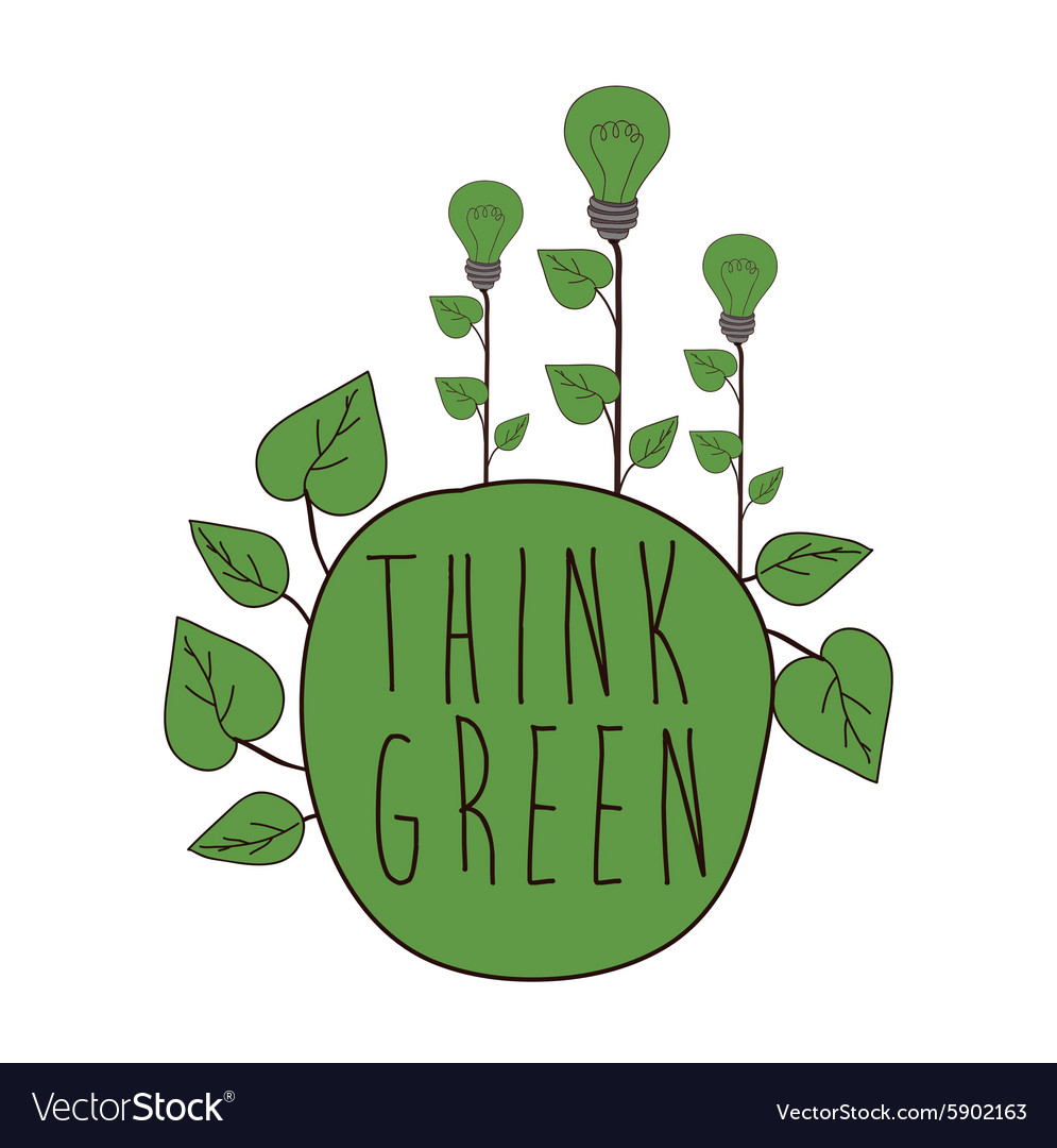 Think green design Royalty Free Vector Image - VectorStock