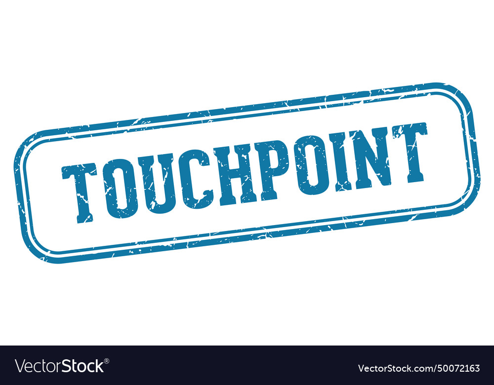 Touchpoint stamp rectangular Royalty Free Vector Image