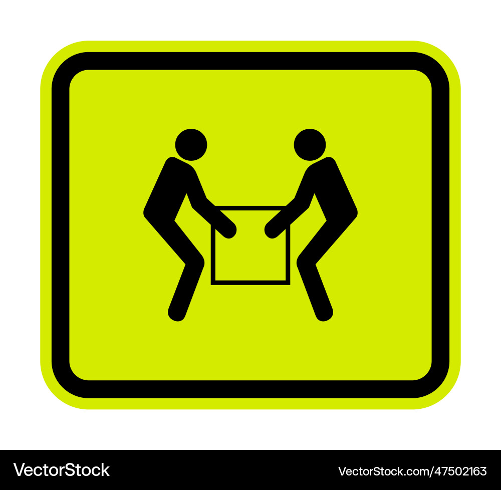 Use two person lift symbol sign isolate on white Vector Image