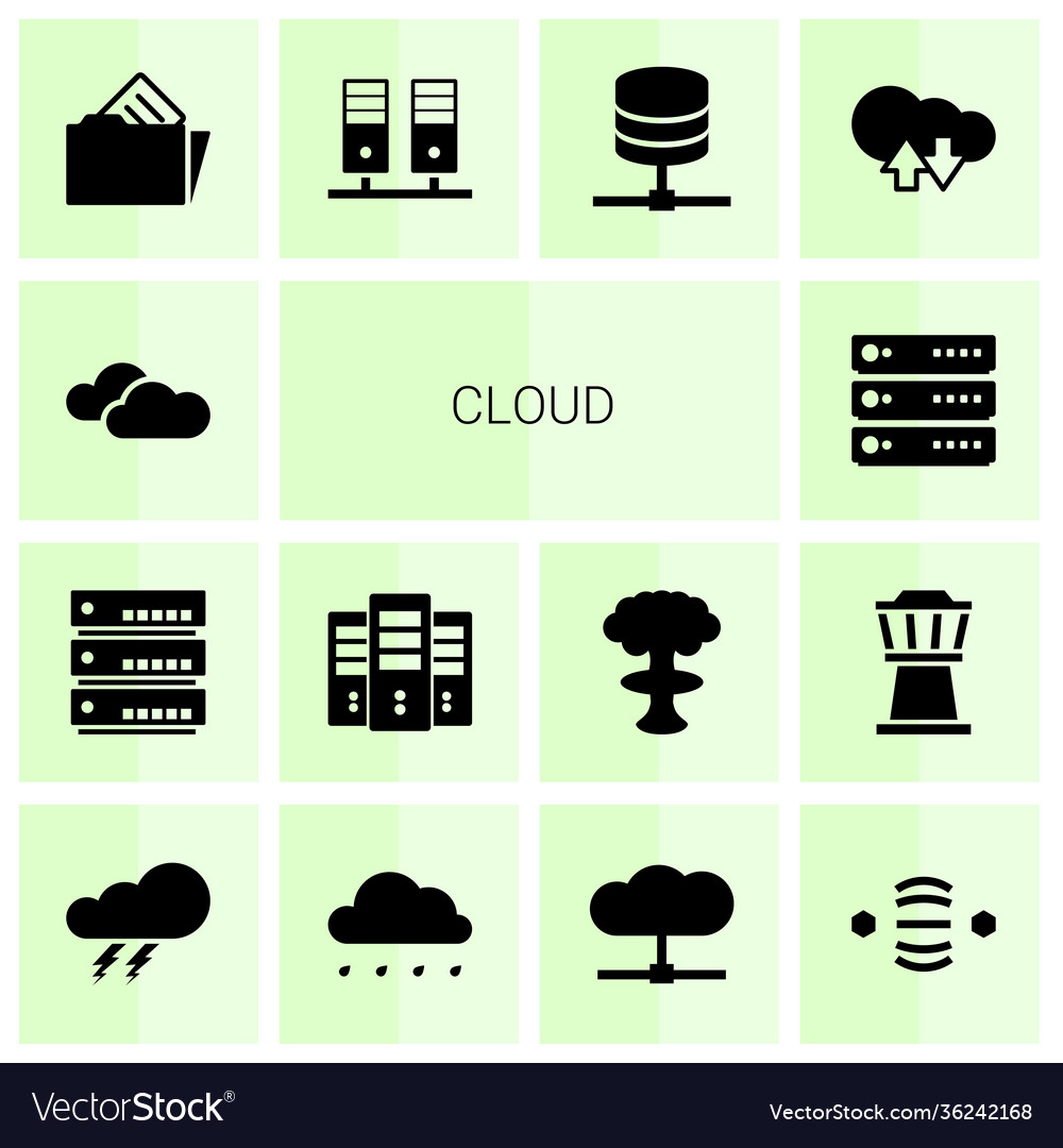 14 cloud icons Royalty Free Vector Image - VectorStock