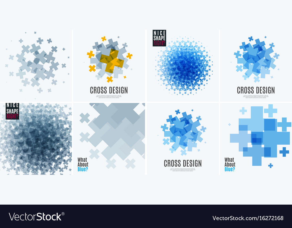 Abstract design elements with cross Royalty Free Vector