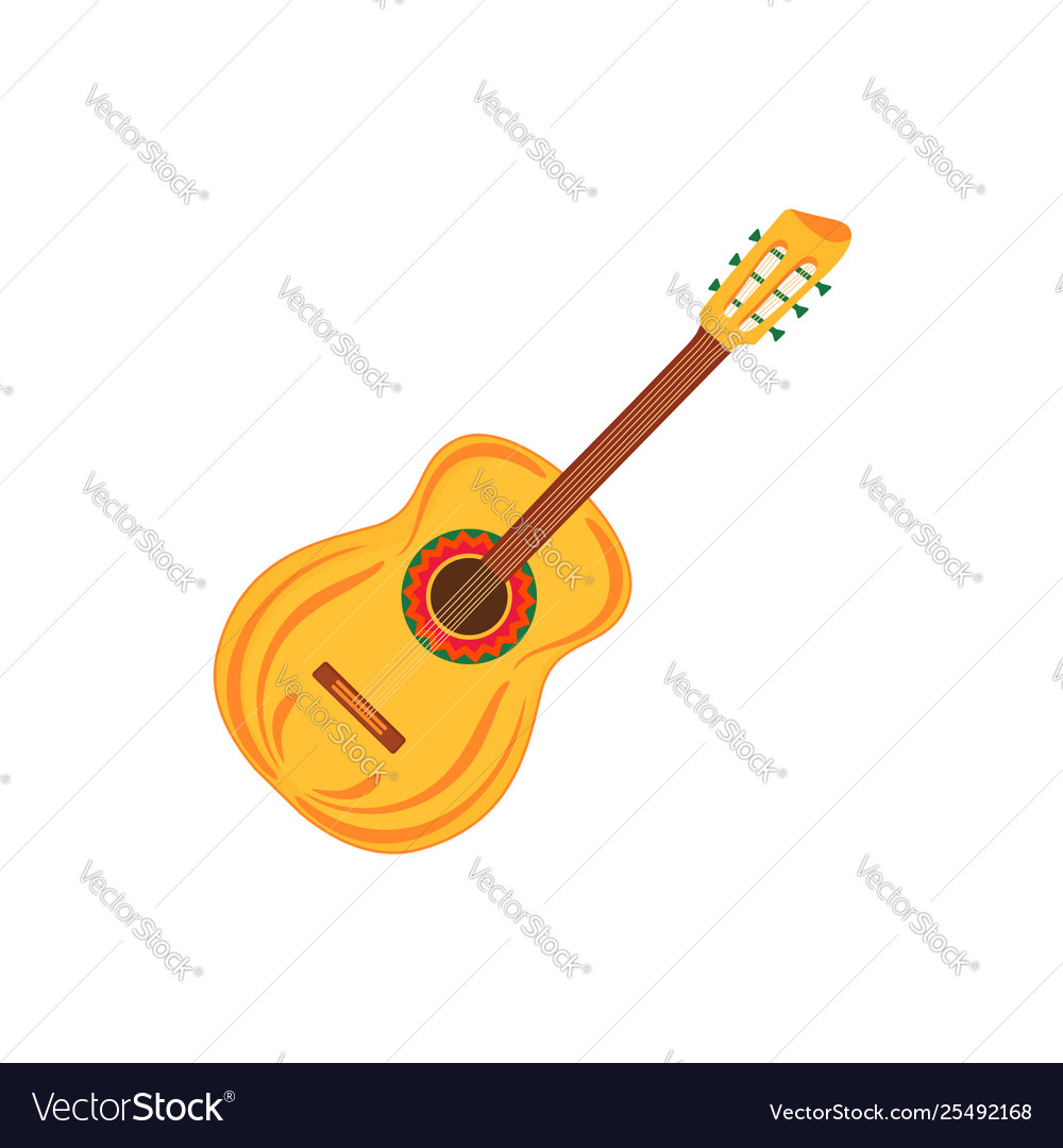 Acoustic guitar string instruments isolated Vector Image