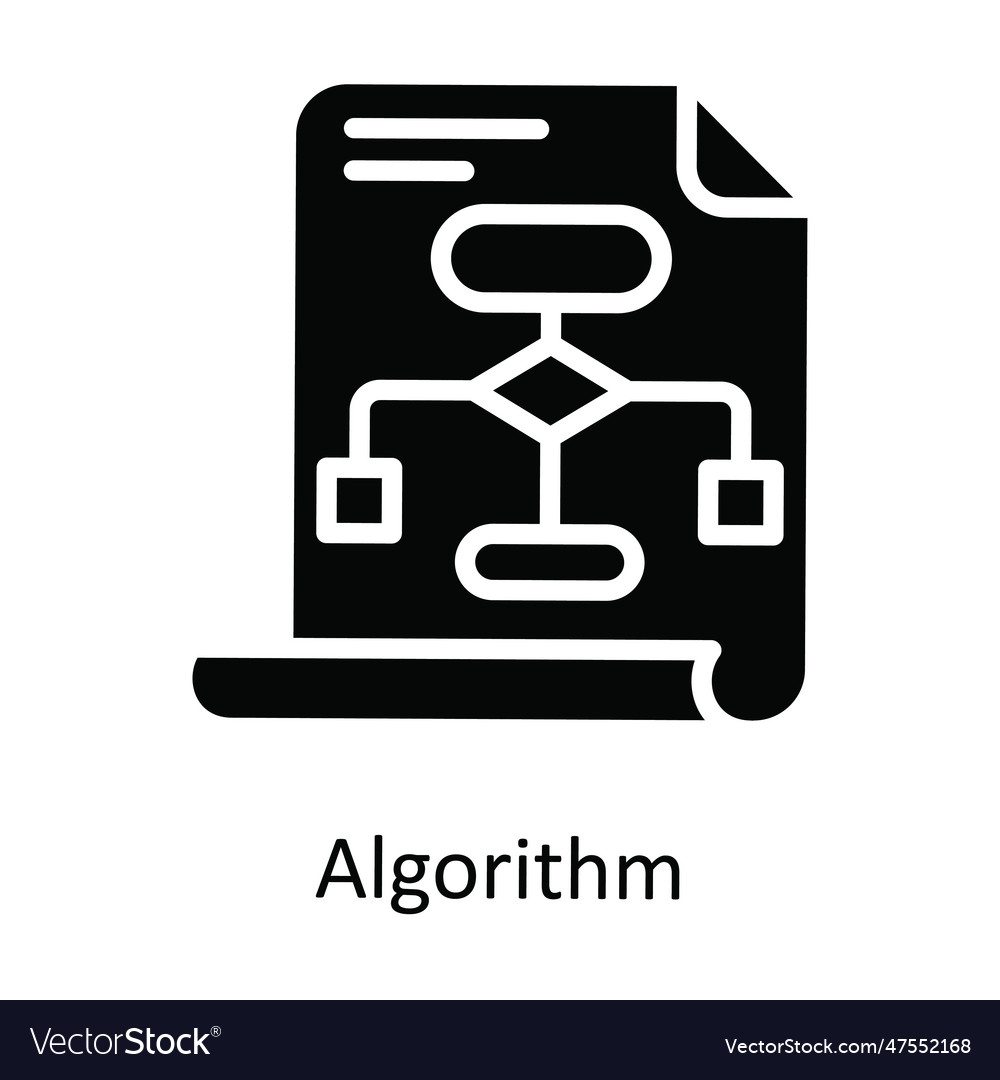 Algorithm solid icon design Royalty Free Vector Image Algorithm solid icon design Royalty Free Vector Image