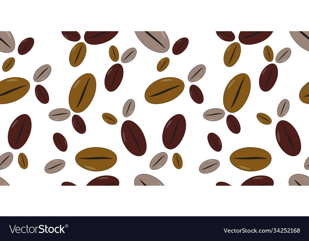 Coffee beans seamless pattern Royalty Free Vector Image