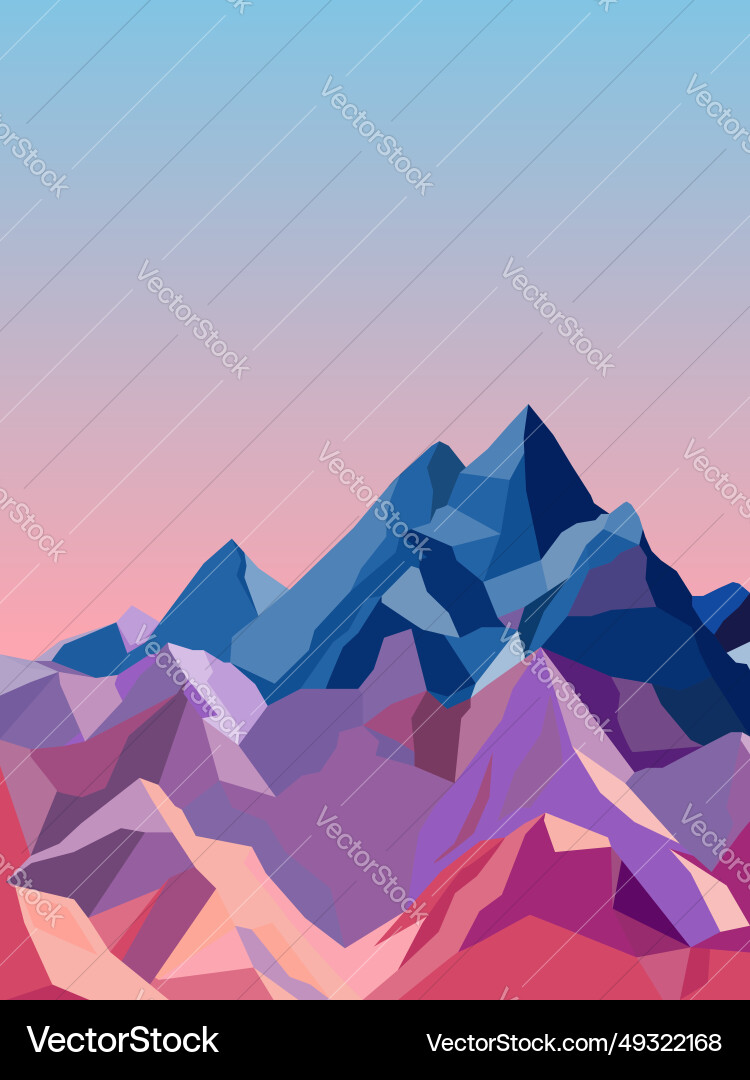 Colorful mountain natural sunset landscape Vector Image