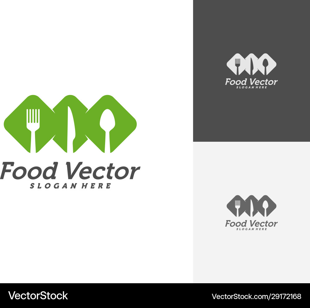 Creative food logo design restaurant court Vector Image