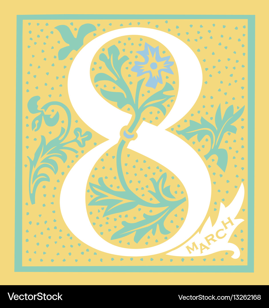 Eighth of march greeting card Royalty Free Vector Image