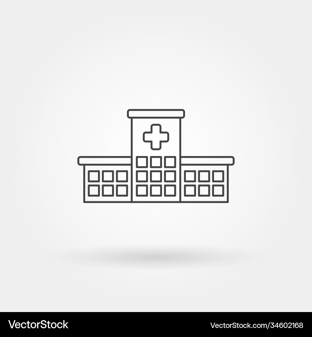 Hospital single isolated icon with modern line Vector Image