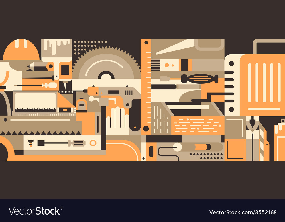Materials and tools for building Royalty Free Vector Image