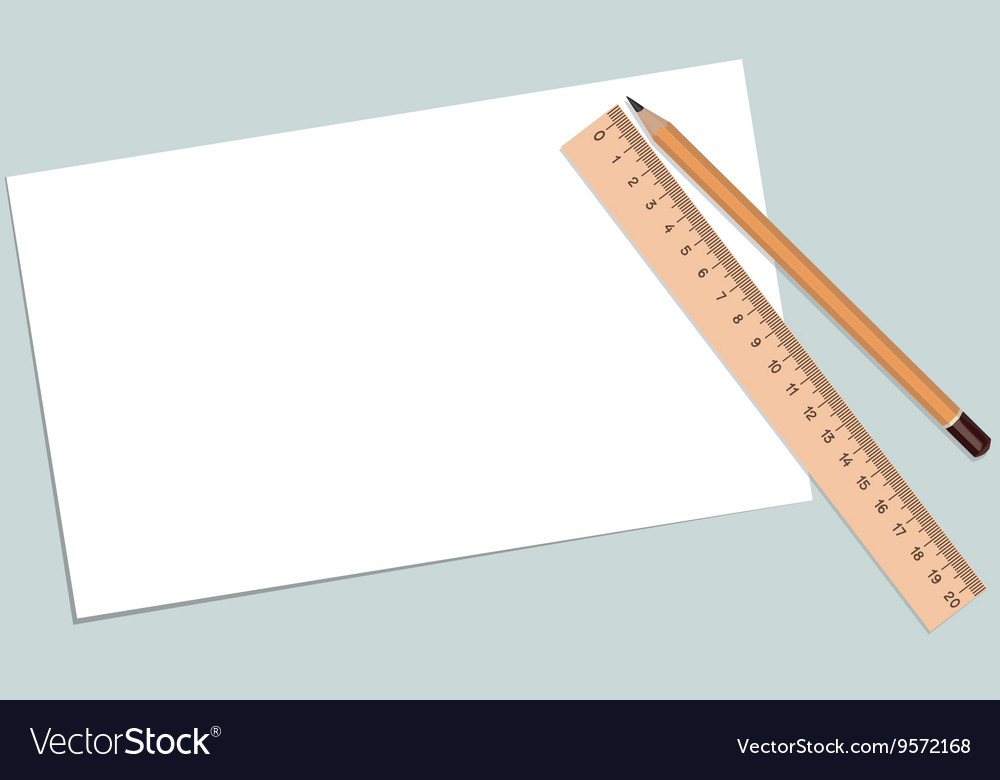 Paper pencil ruler Royalty Free Vector Image - VectorStock