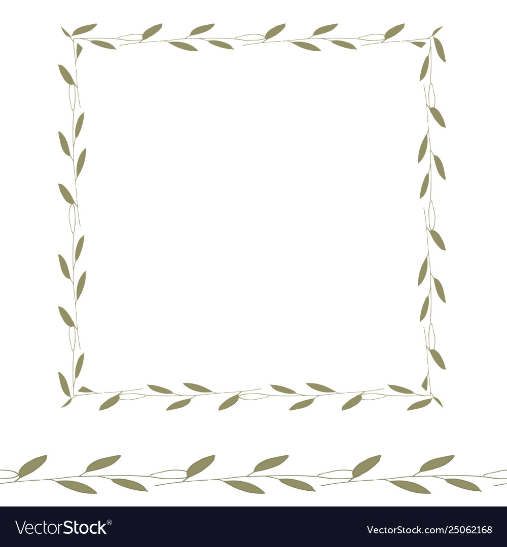 Rectangular frame branches on a white Royalty Free Vector