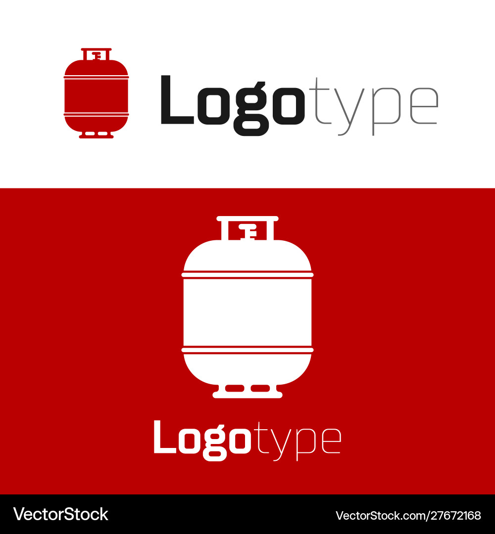 Red propane gas tank icon isolated on white Vector Image
