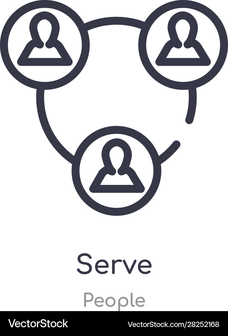 Serve outline icon isolated line from people Vector Image
