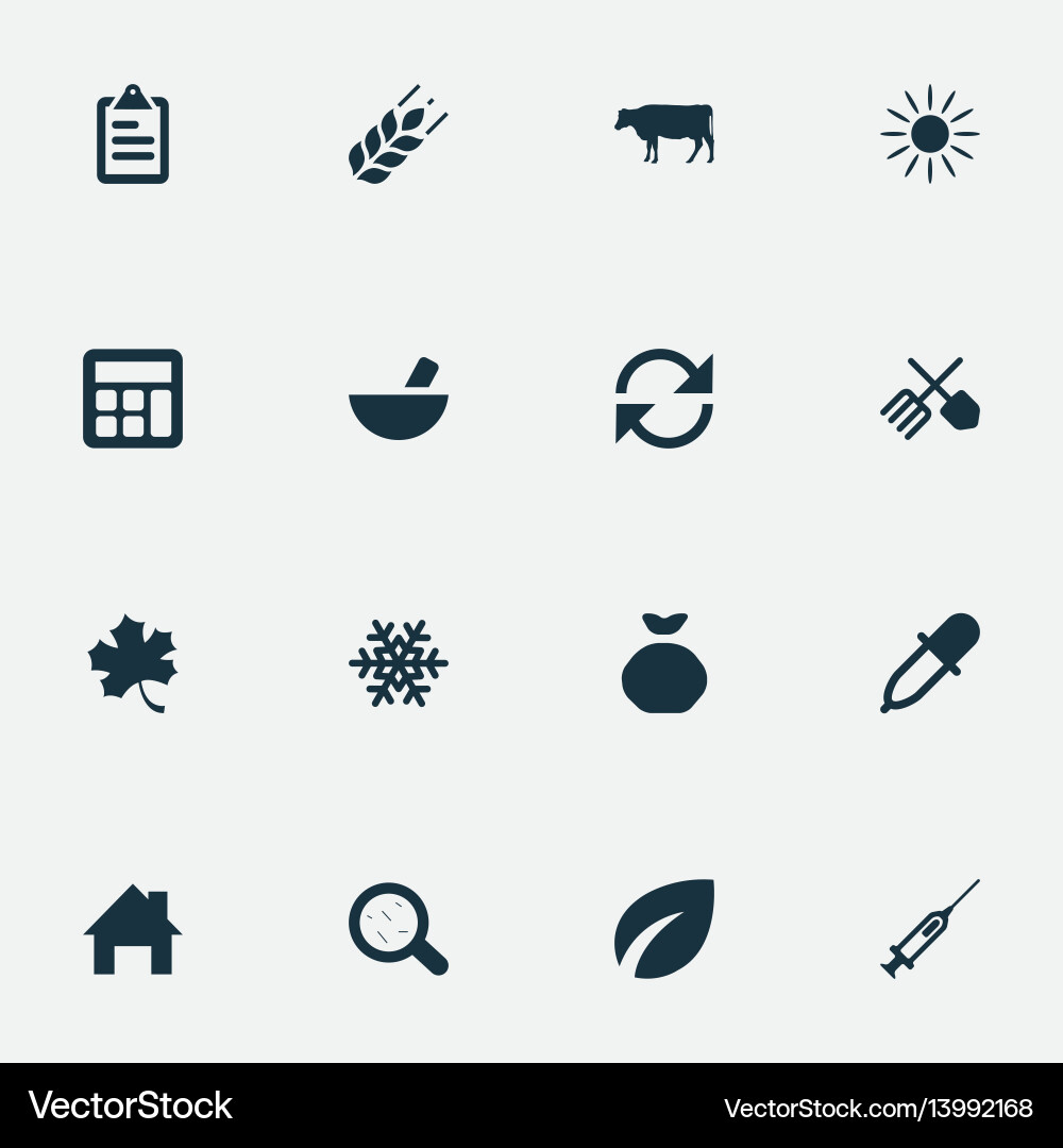 Set of simple harvest icons Royalty Free Vector Image