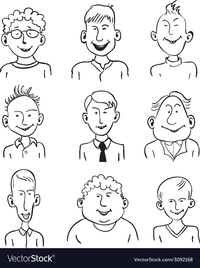 Smiling faces Royalty Free Vector Image - VectorStock