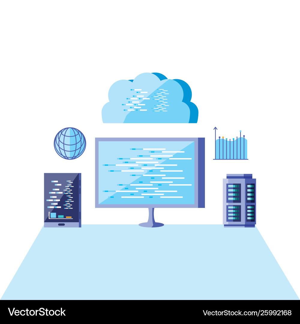 Technology and big data design Royalty Free Vector Image