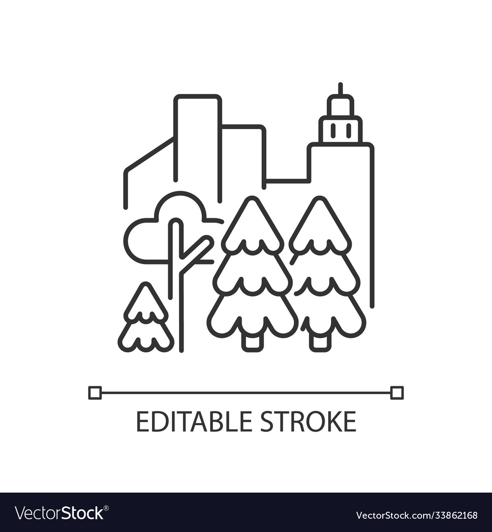 Urban forest linear icon Royalty Free Vector Image