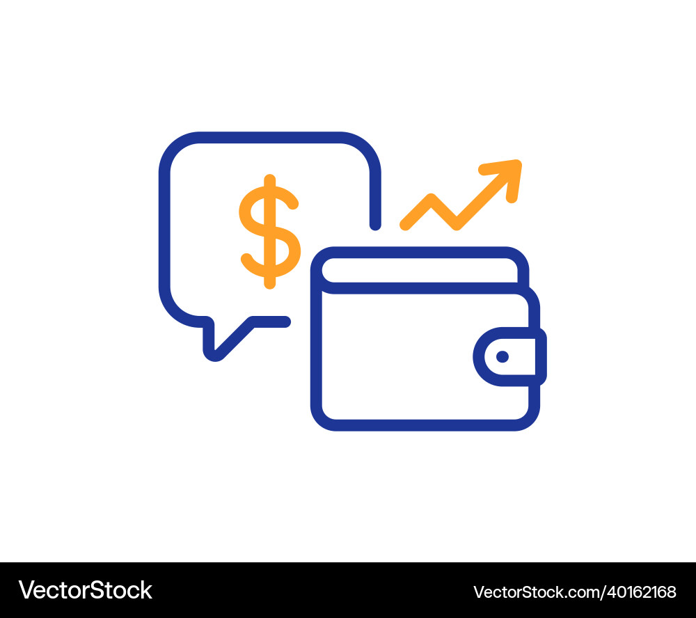 Wallet line icon money savings sign Royalty Free Vector