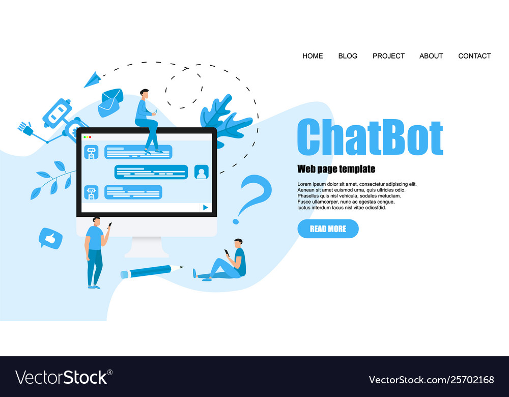 Webpage template chatbot business concept Vector Image